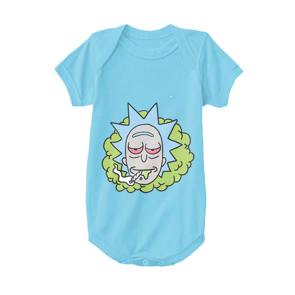 Rick With Red Eyes Is Smoking, Rick And Morty Baby Onesie