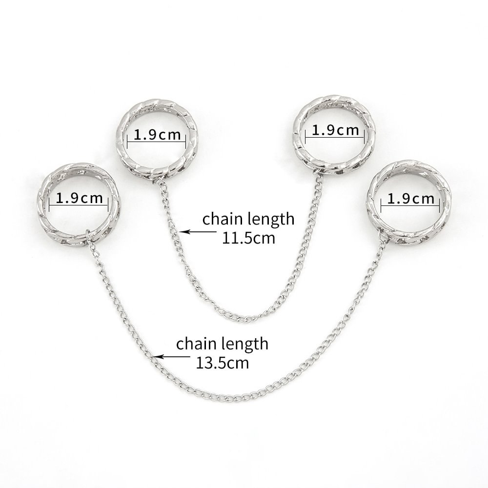 PUNK CHAIN PENDANT RINGS SET
