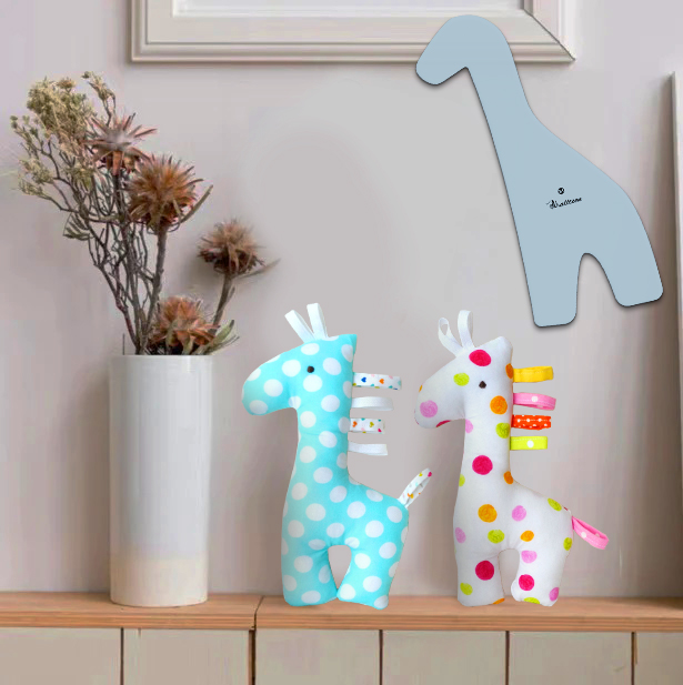 Fabric Stuffed Toy Giraffe- Template+Instructions