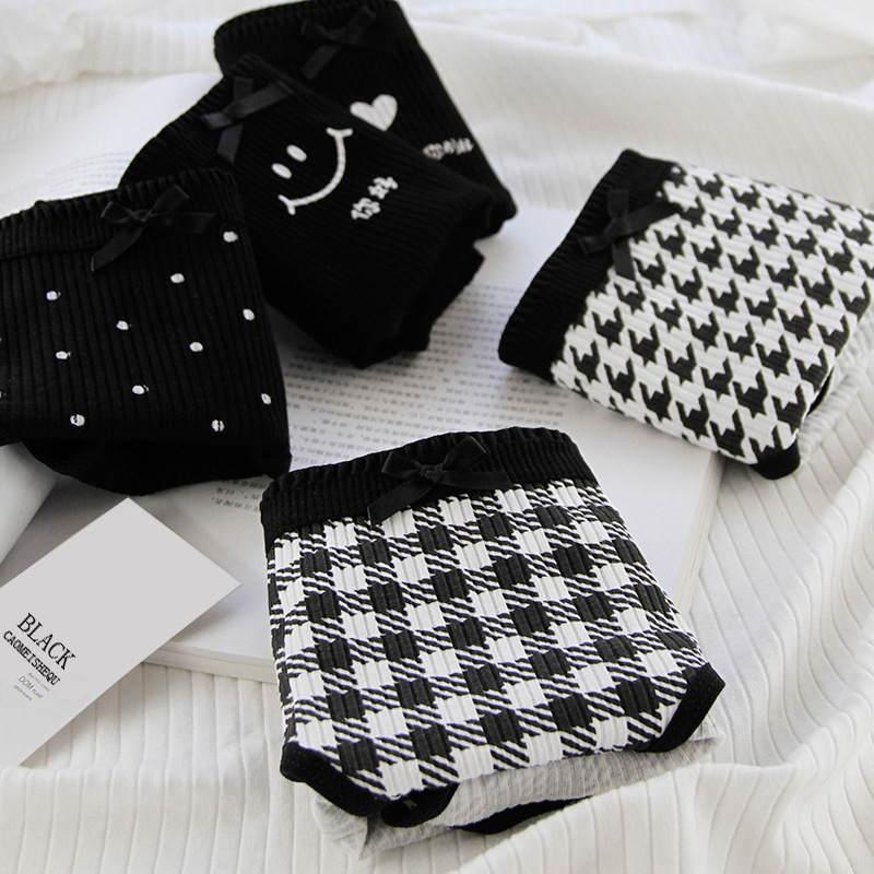 Uaang Cotton Panties Women's Underwear Panty Fashion Black And White ...