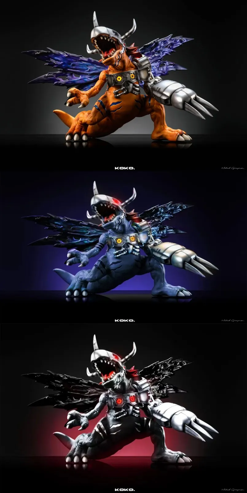 MetalGreymon with LED - Digimon Statue - KOKO-Studio