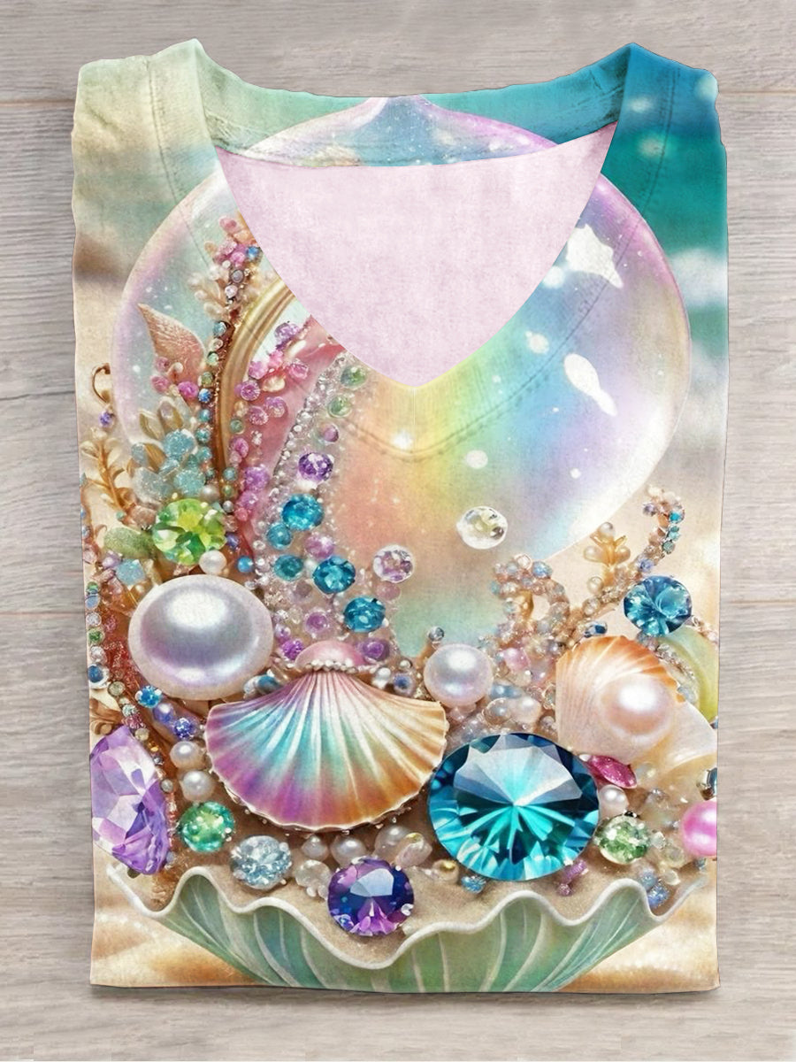 Women's Shell Jewelry Painted T-Shirt