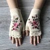 Hand Embroidered Gloves Women's Knitted Gloves Flower Gloves