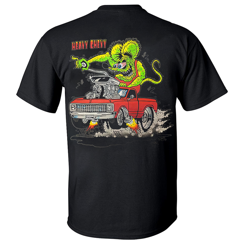 Rat Fink Heavy Duty Chevrolet Printed Unisex Oversized T-shirt