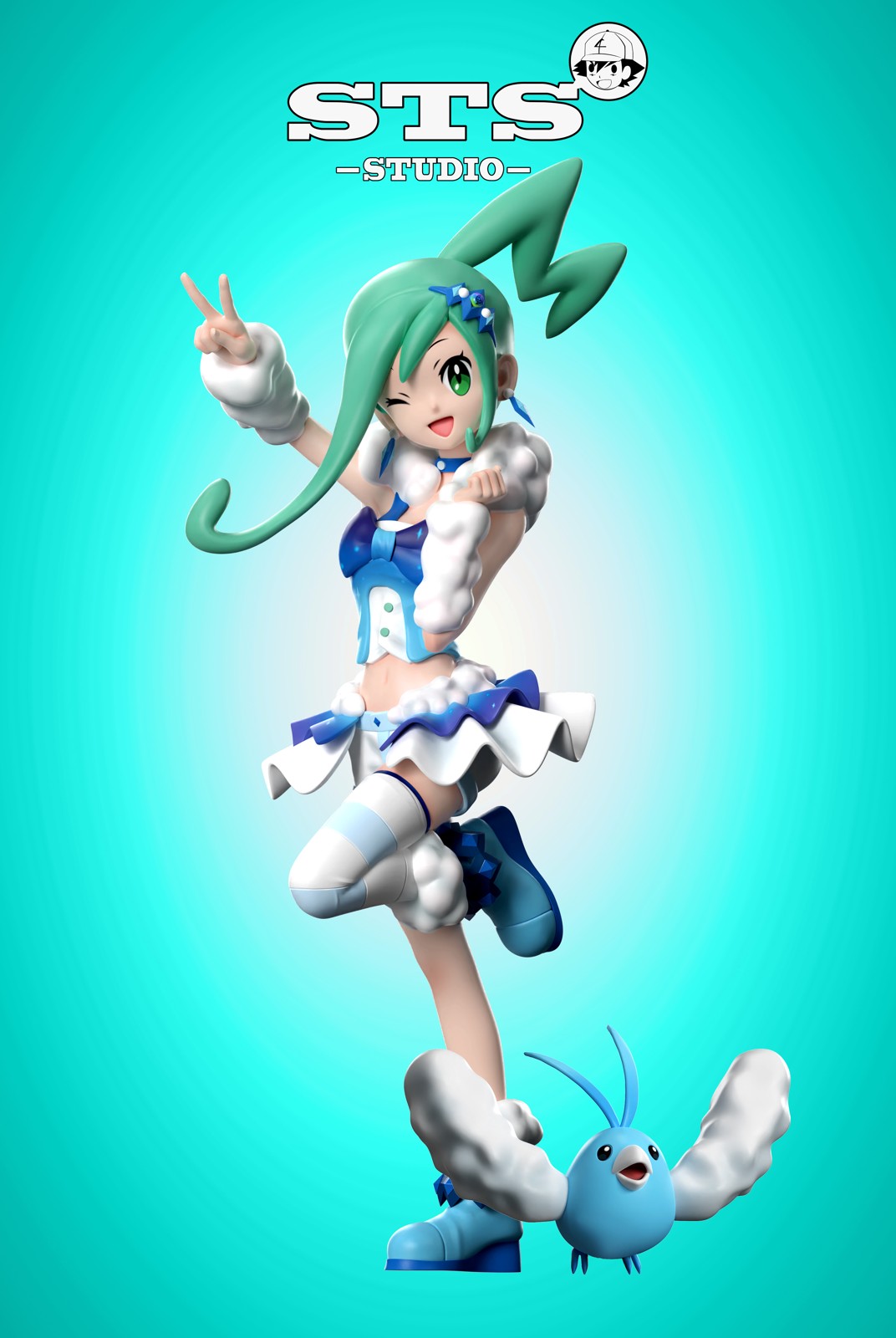 1/20 & 1/8 Scale World Zukan Lisia & Swablu - Pokemon Statue - STS Studio