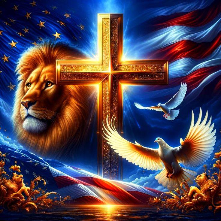 Cross and Lion Peace Dove (velvet cloth) AB drill full round/square ...