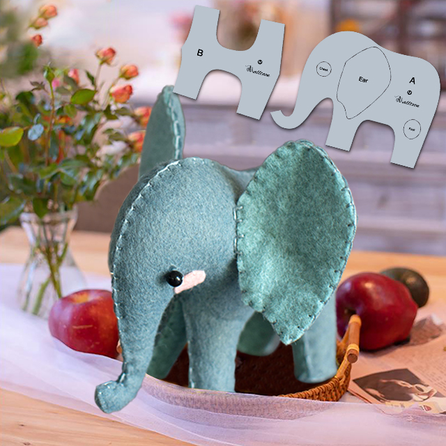 Cute Elephant Patchwork Template - Instructions Included