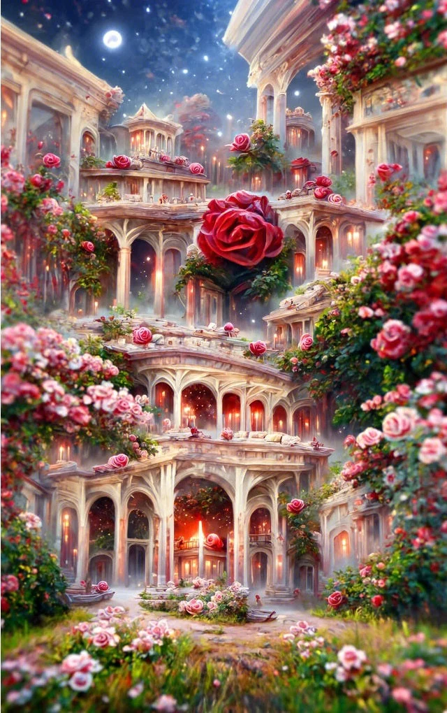 Diamond Painting - Red Rose Castle