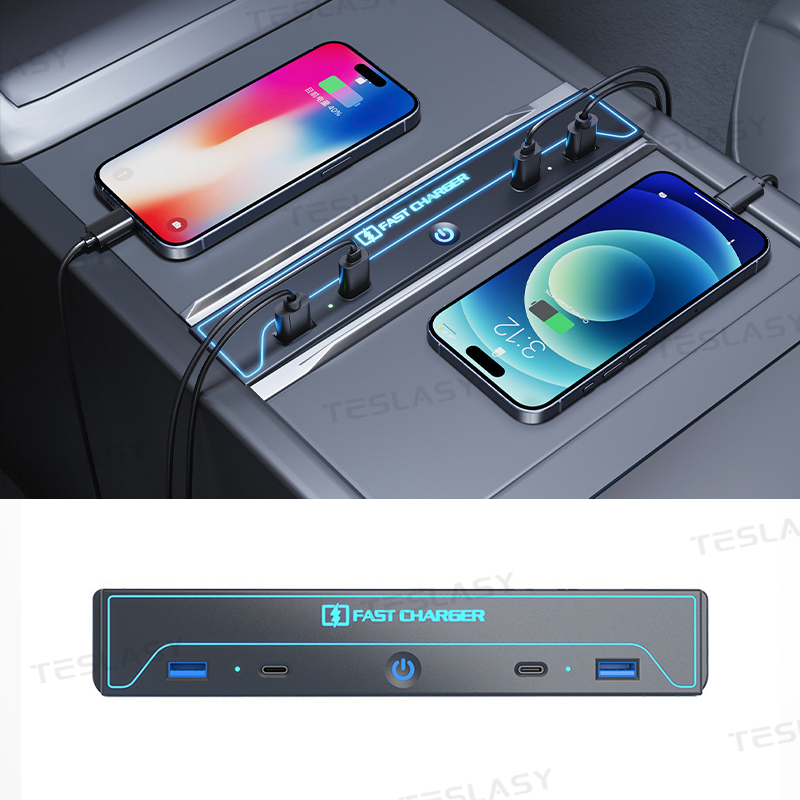 Model 3 Highland Central Console USB Hub with Ambient Light | Teslasy