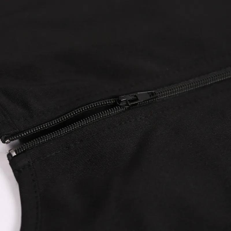 CROSS TIE UP LACE TRIM BACK ZIPPER TANK TOP