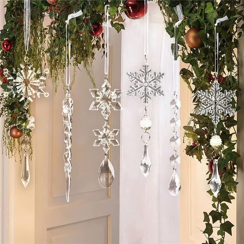 Transparent Acrylic Snowflake Ice Prism For Christmas
