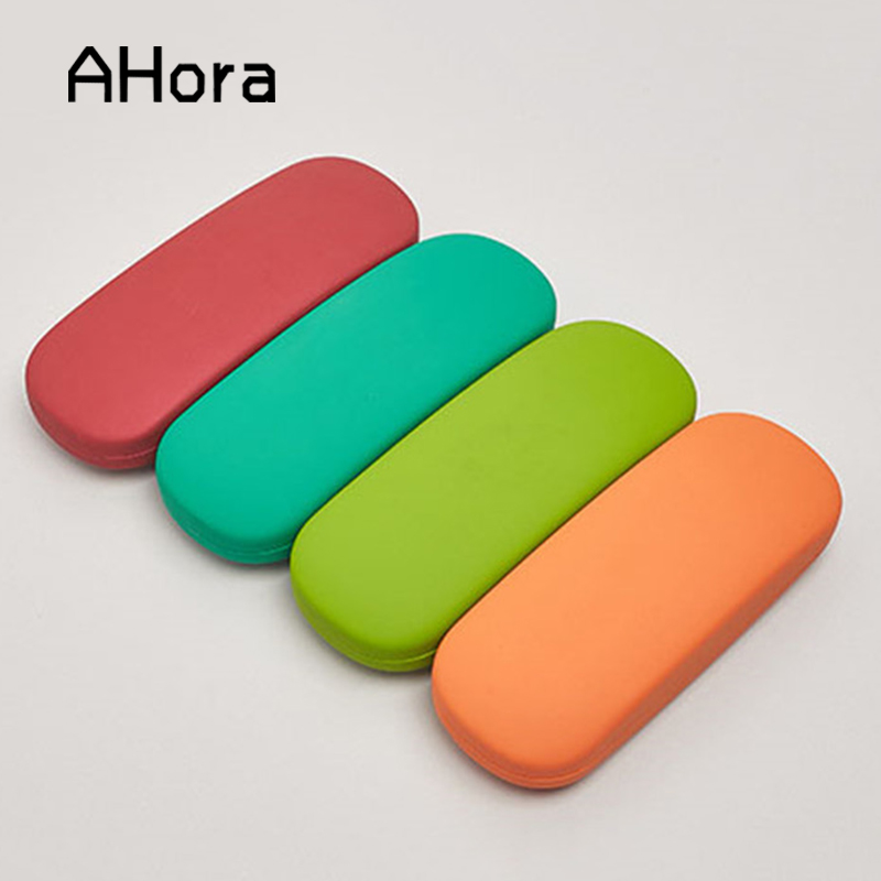 Ahora Simple Solid Color Leather Reading Glasses Case Hard Organization ...