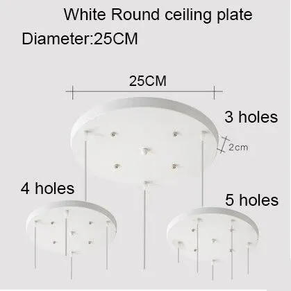 Ceiling Plate Black/White Iron Pendant Lamp Bases DIY 2/3/4/5 holes 2