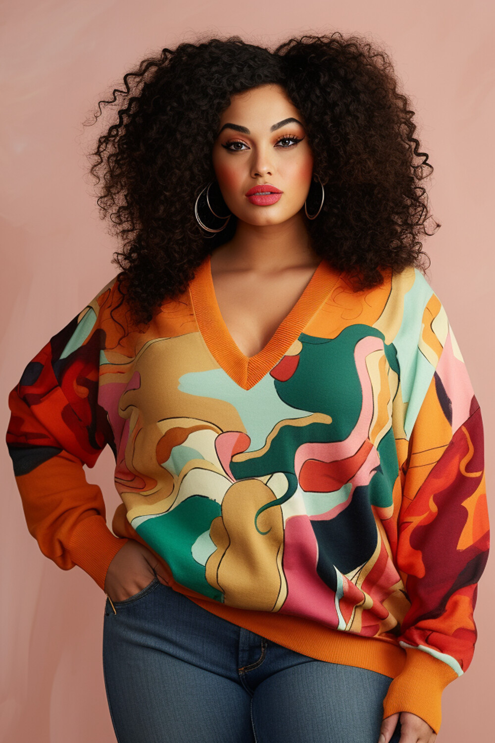 Xpluswear Plus Size Party All Over Print Feather Patchwork Mini Dress