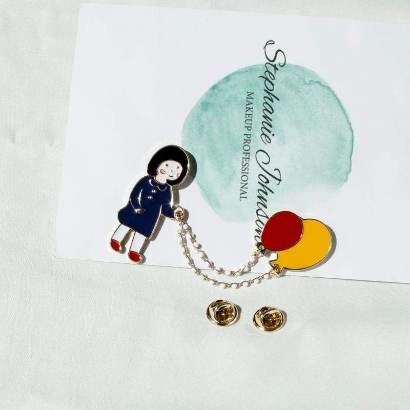 CARTOON LITTLE GIRL PINS (SET/3PCS)