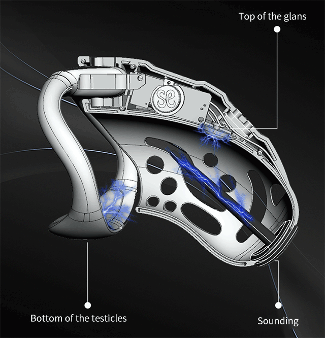 SEVANDA Nautilus Estim Remote Control Chastity Cage