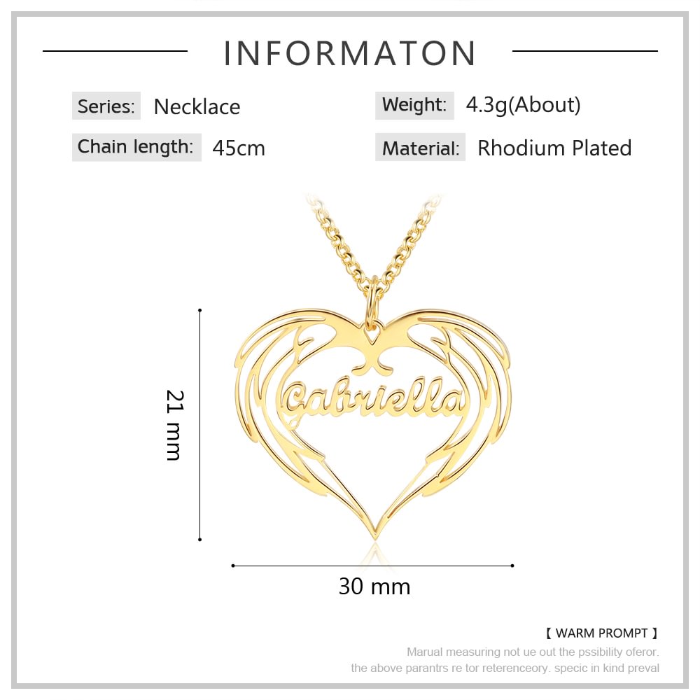 Crown Angel Name Necklace