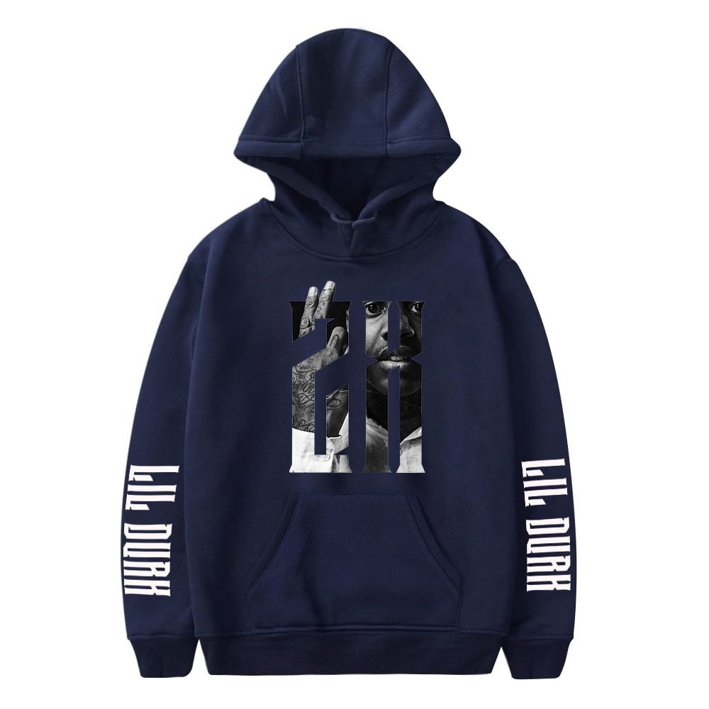 Unisex Lil Durk Hoodie Letters Graffiti Floral Rapper Hoodie
