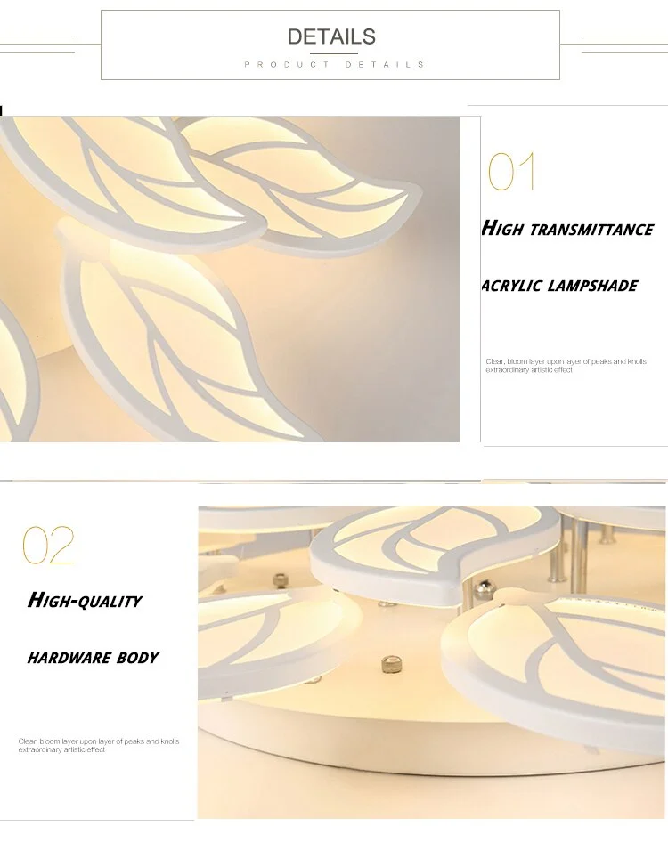 New Style Led Ceiling Light Leaf-shape For Living Room Study Room ...