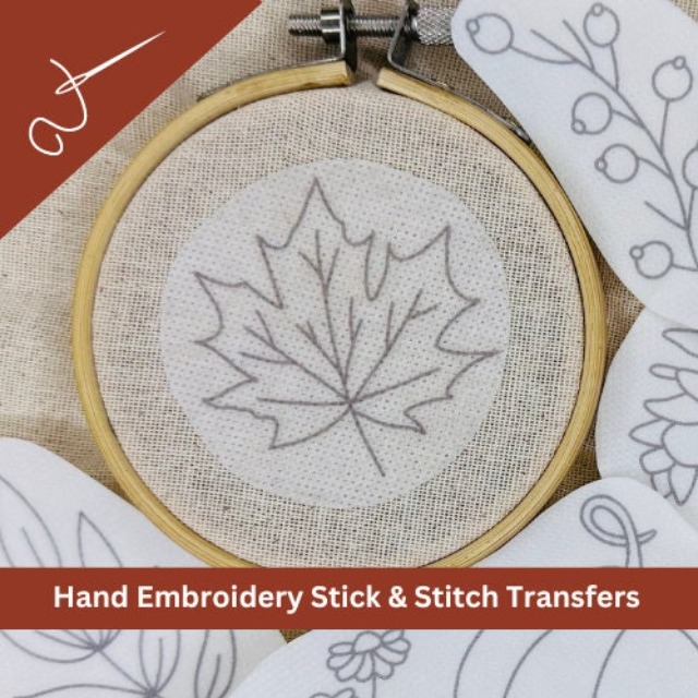 Water Soluble Fall Season Hand Embroidery Pattern-13 PCS