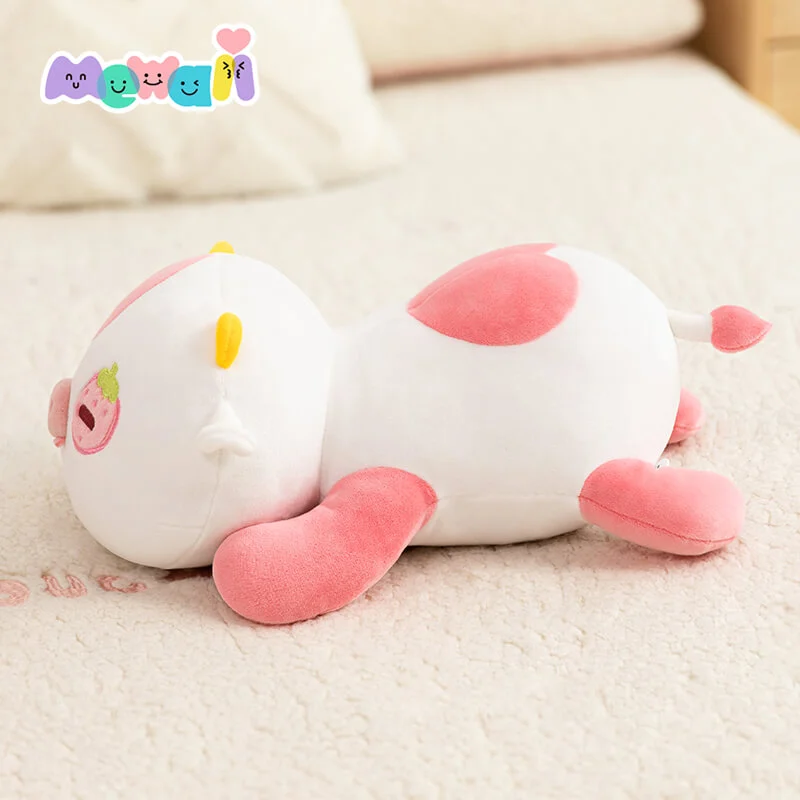 Mewaii® 13”Cute Strawberry Cow Plush Pillow Stuffed Animal Kawaii Plush ...