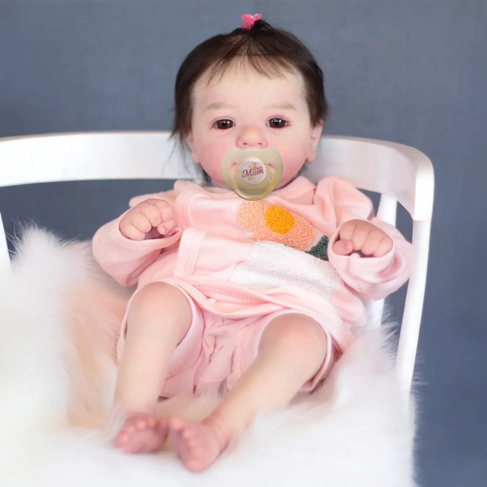 18" Real Lifelike Cute Blue Eyes Reborn Newborn Doll Named Messian