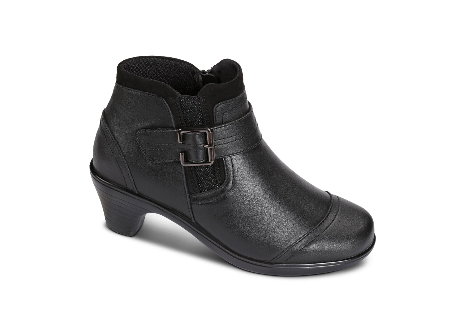 Women's 2-inch Heel Arch Support Leather Boots