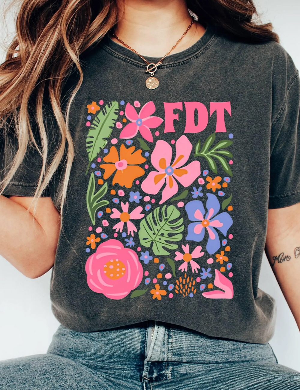 Subtle Anti MAGA Feminist Flower T-Shirt