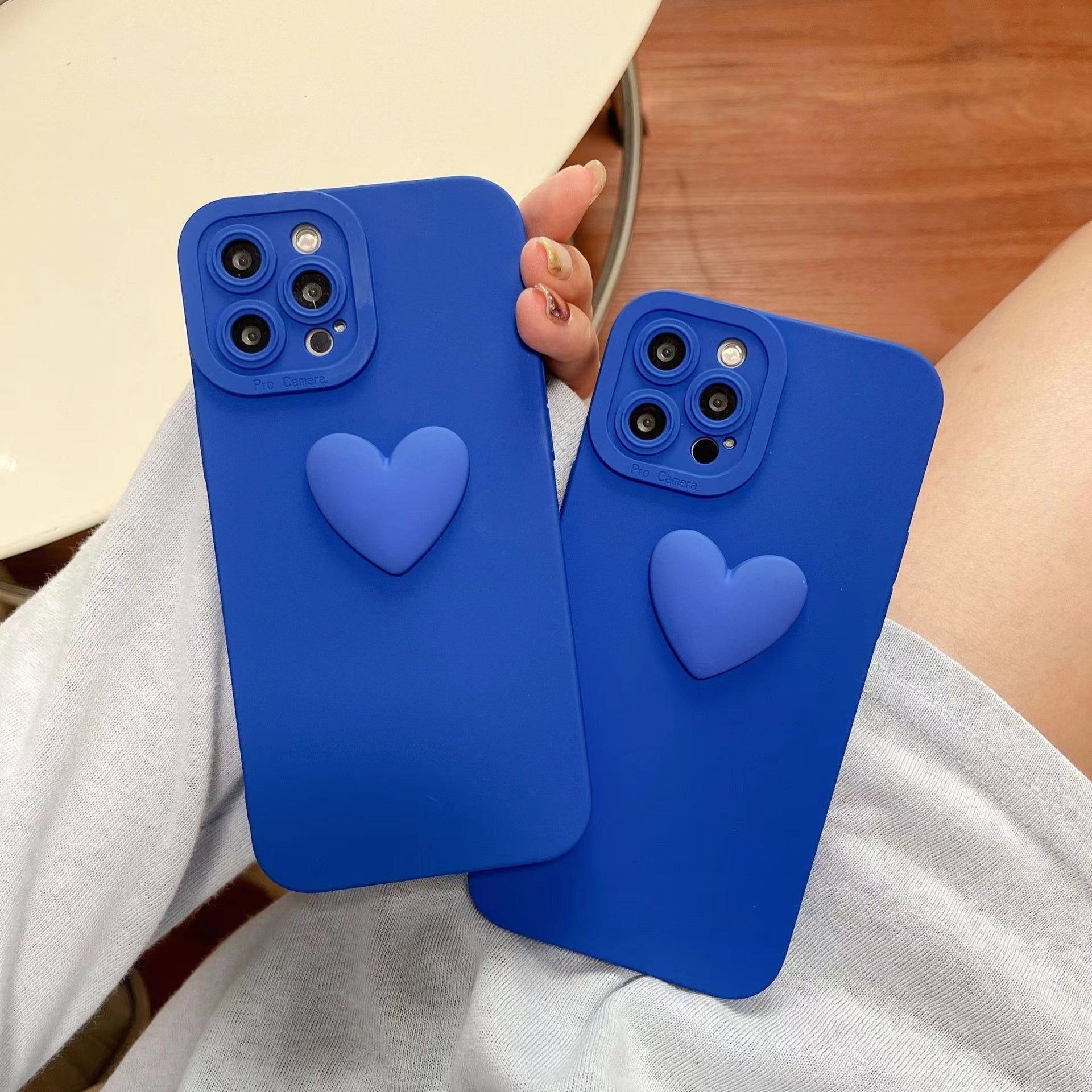 3D Klein Blue Heart Shape Phone Case
