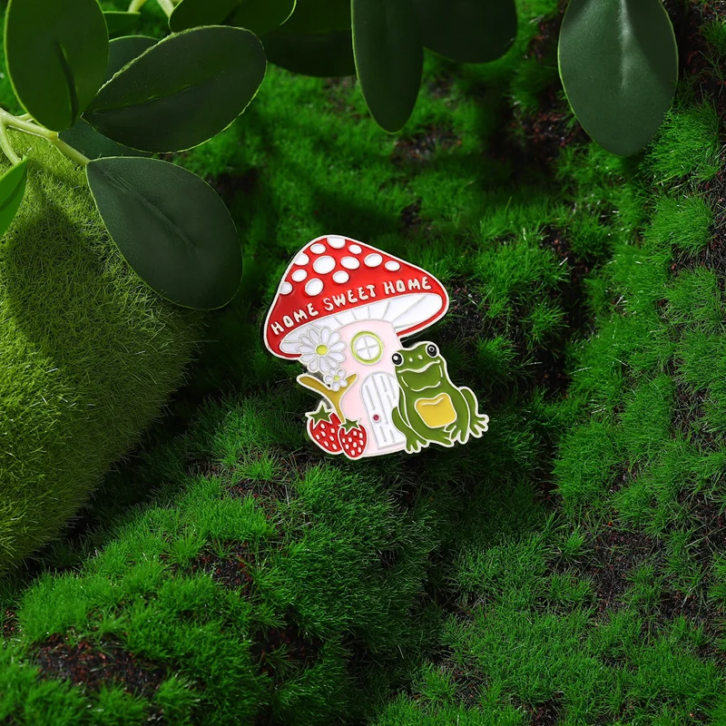 Cartoon Cute Mushroom Frog Pins