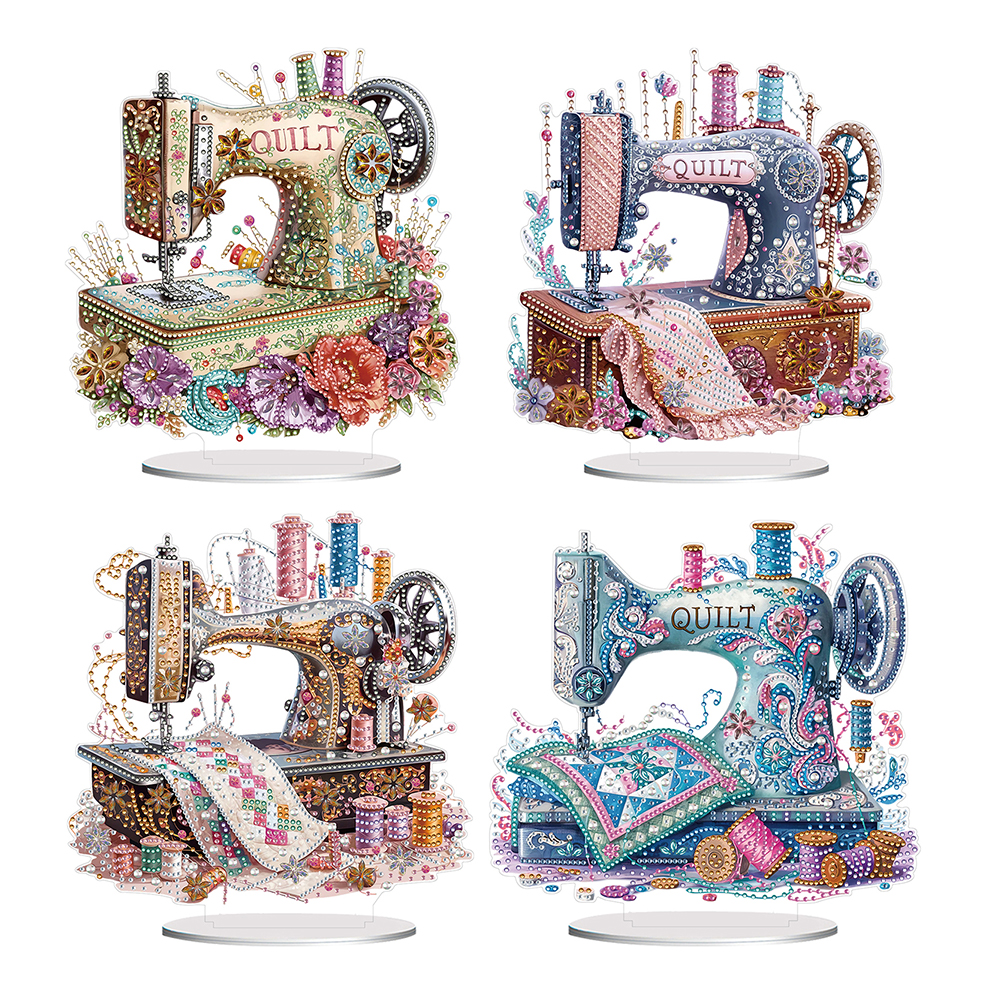 Acrylic Special Shape Flower Sewing Machine Diamond Painting Desktop ...