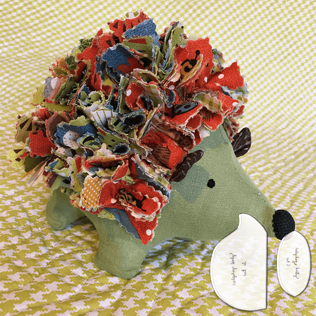 Fabric Ruffle Hedgehog Toy Template-With Instruction