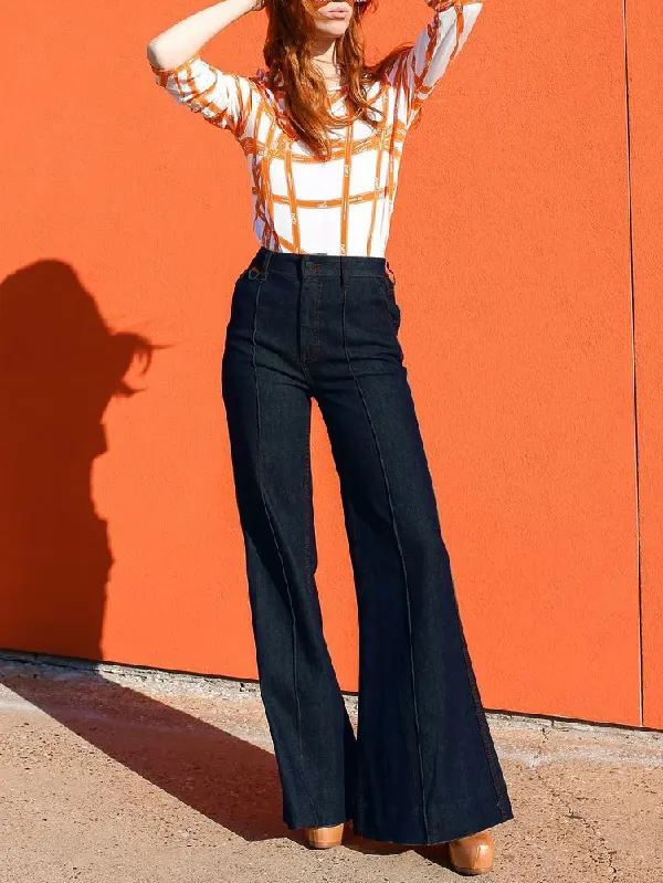 High-Waisted Flared Split-Joint Jeans – New Arrival