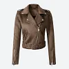 Womens Short Jacket Faux Leather Zipper Motorcycle Biker Jacket