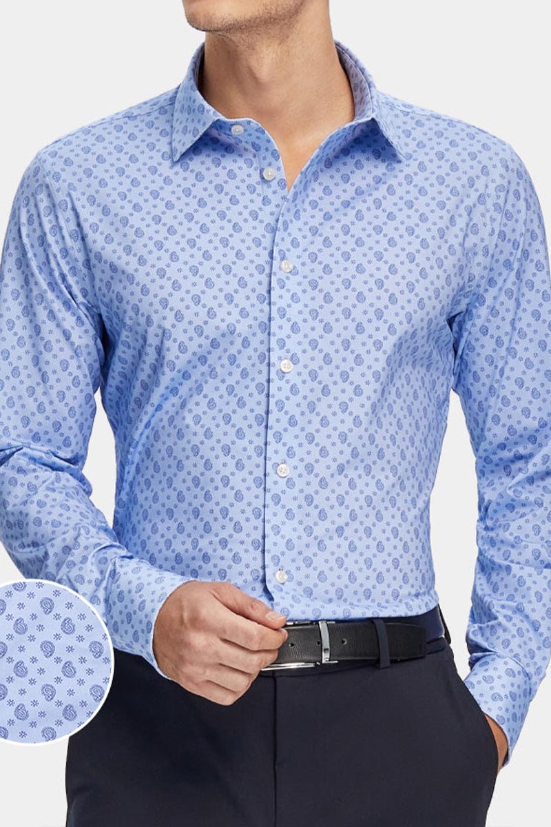 Azure Paisley Print Shirt