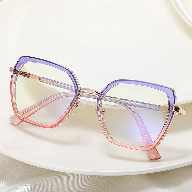 New Dopamine Color Large Frame Reading Glasses Women TR90 Metal ...