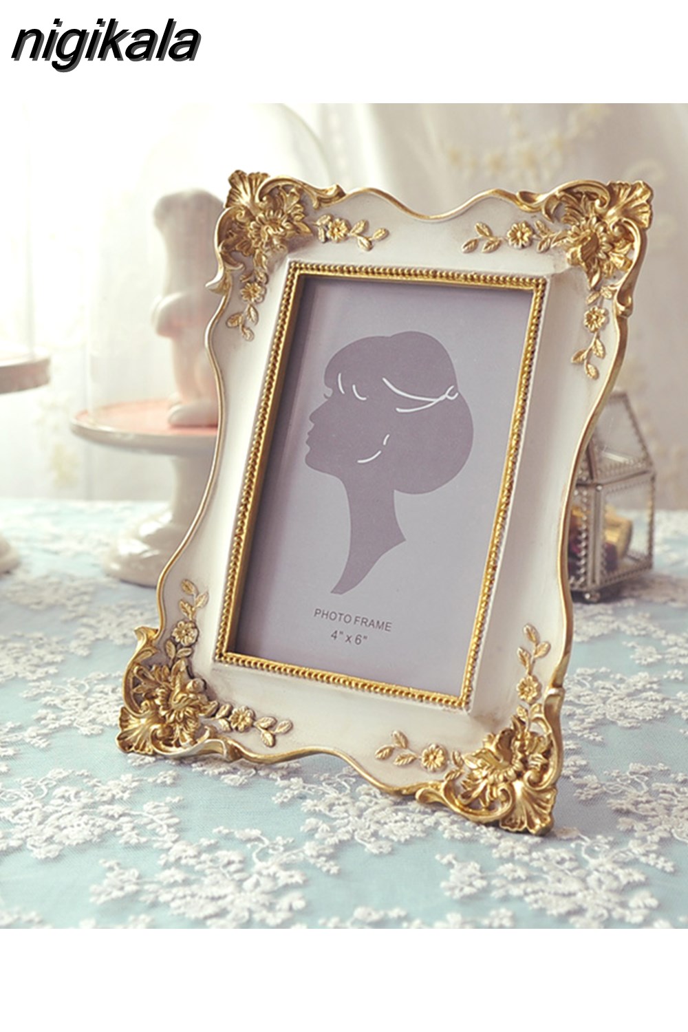 nigikala photo frame creative table European painted gold resin photo ...