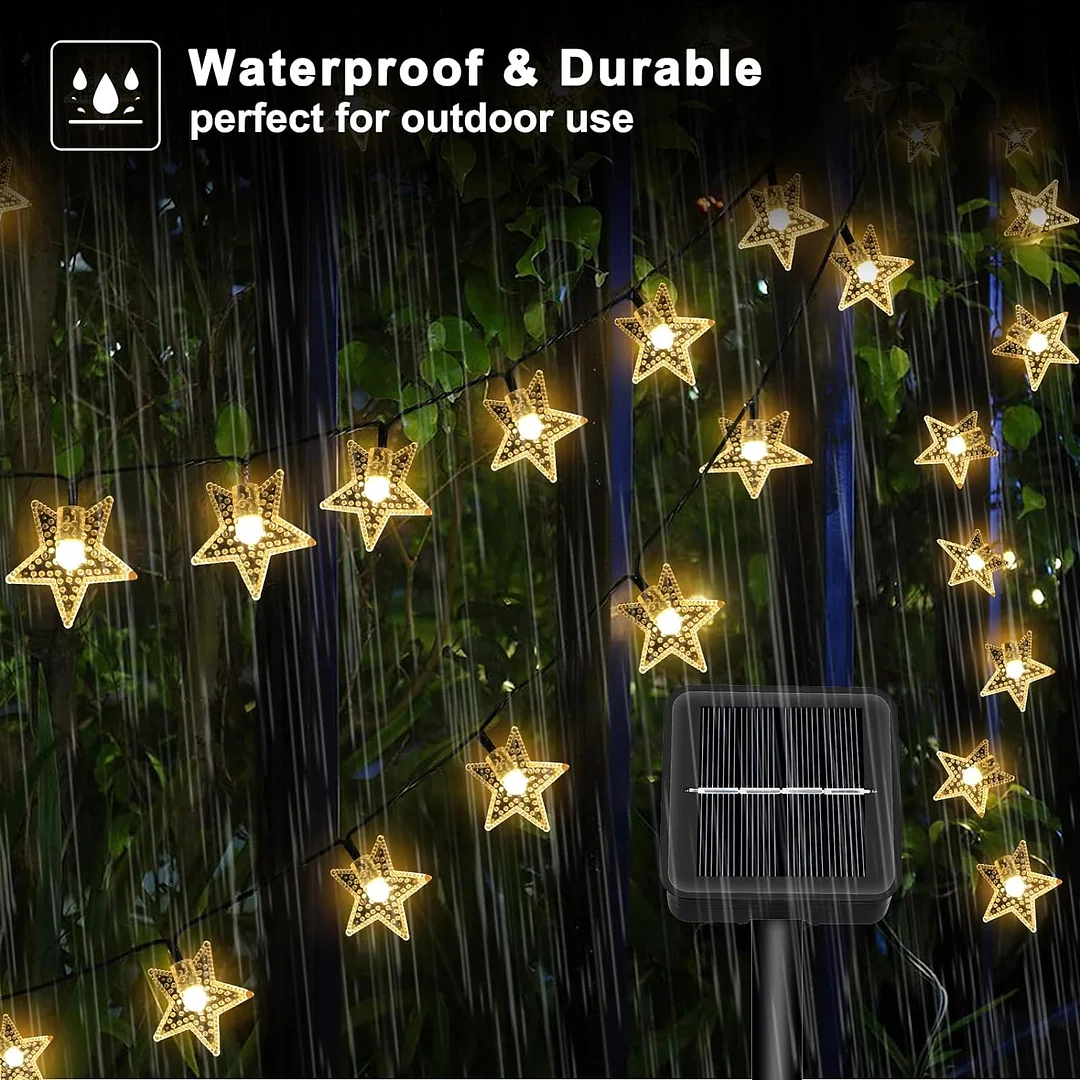 Solar String Lights 14m 120 LED Star Warm