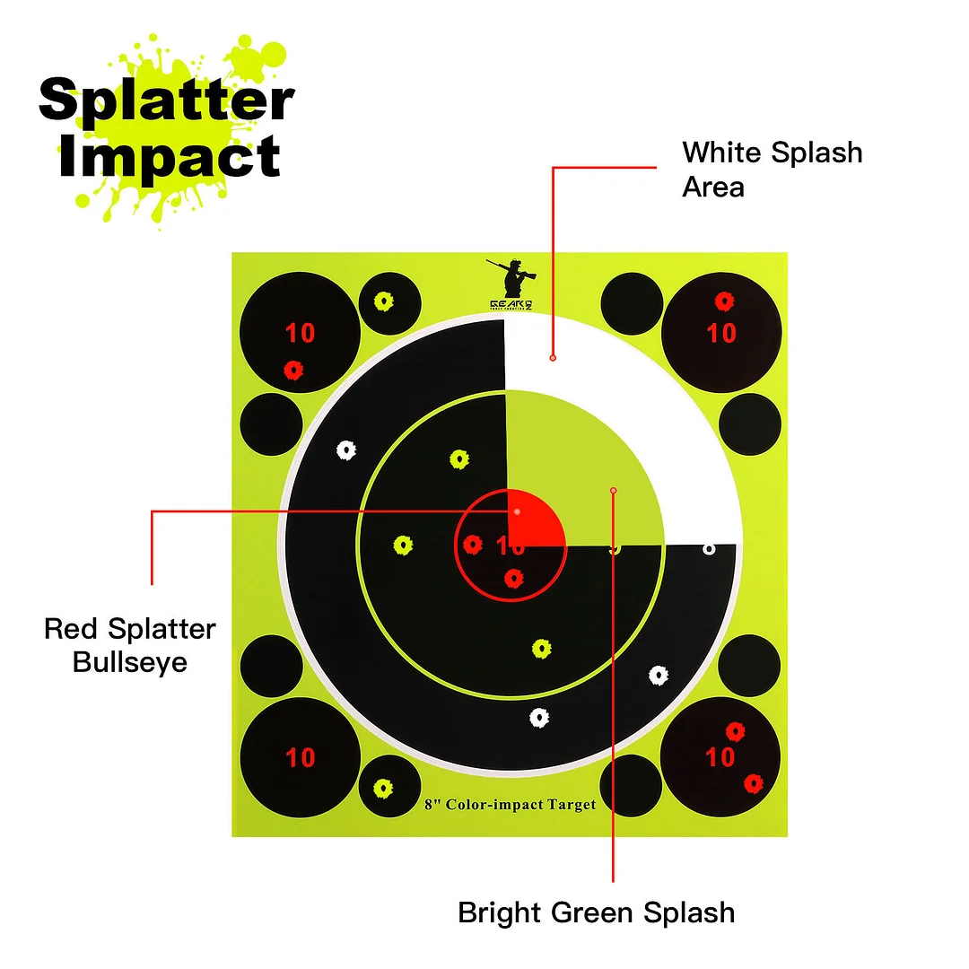 GearOZ Splatter Shooting Target, 10/30 PCS 8” Instant Reactive Target ...