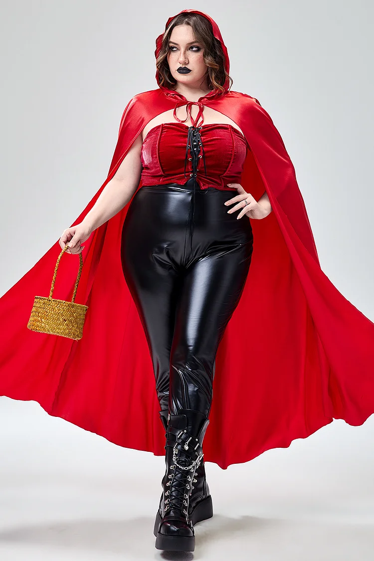 Xpluswear Design Plus Size Halloween Costume Gothic Red Cosplay Cloak ...