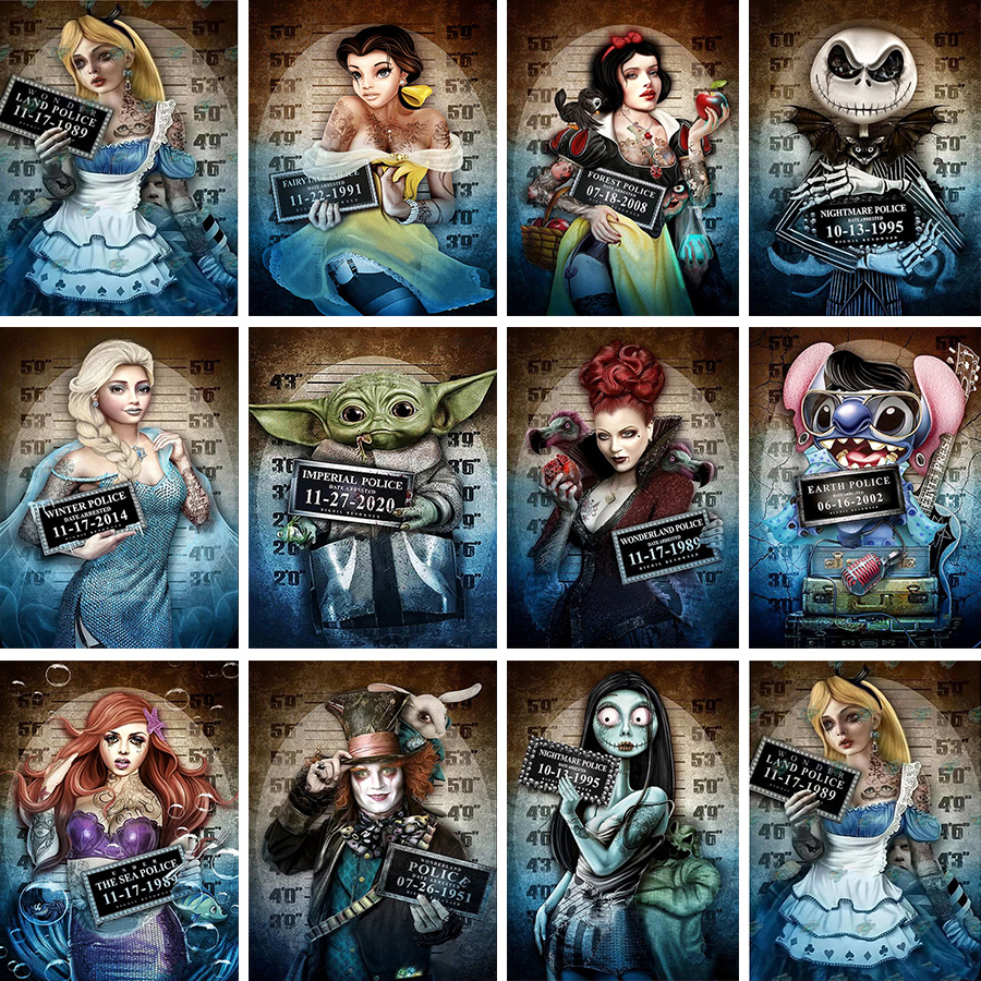 Disney Prison Characters 30*40CM(Canvas) Full Round Drill Diamond Painting