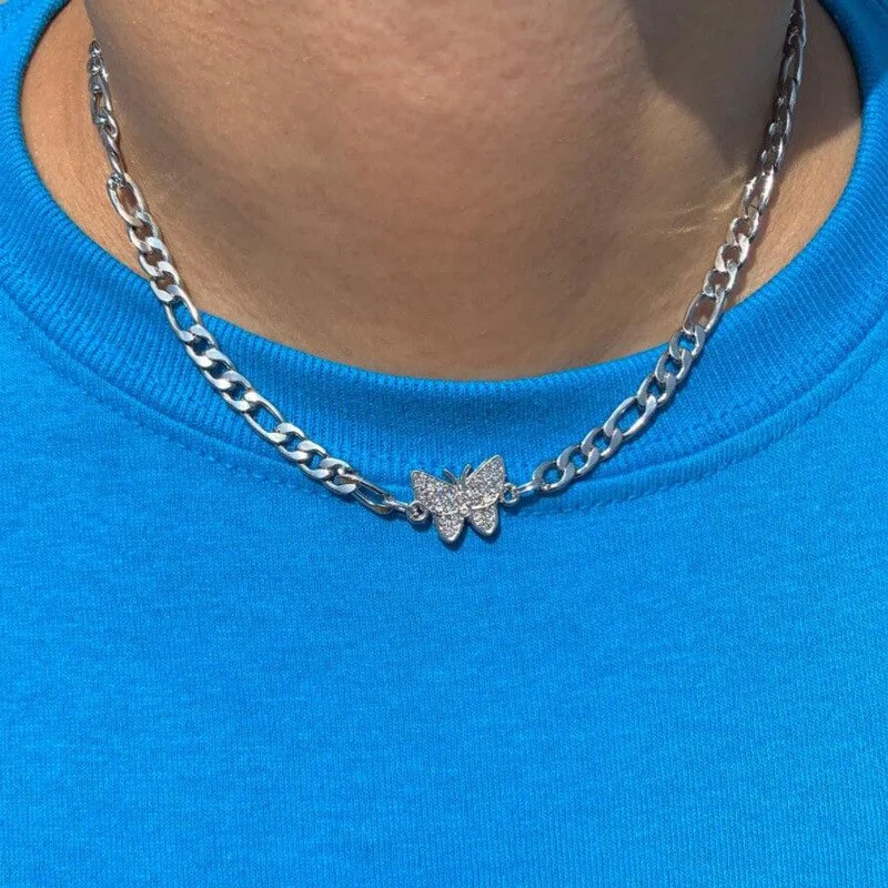 Bling Butterfly Chain Necklace