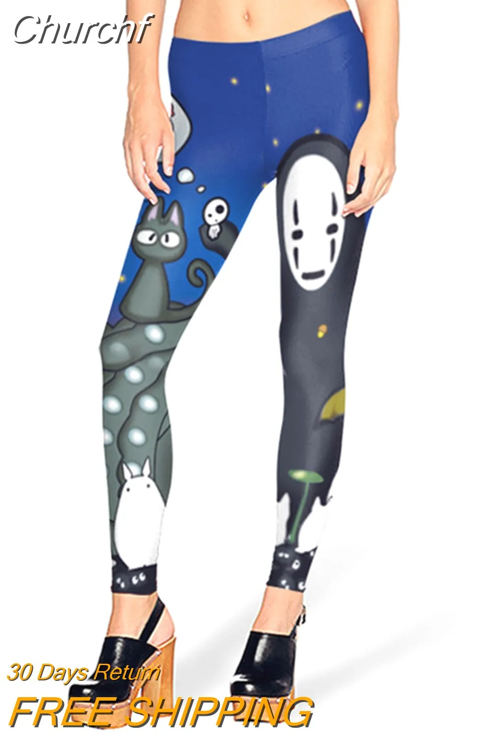 Churchf Anime Spirited Away Leggings For Women Girl Legins Fitness ...