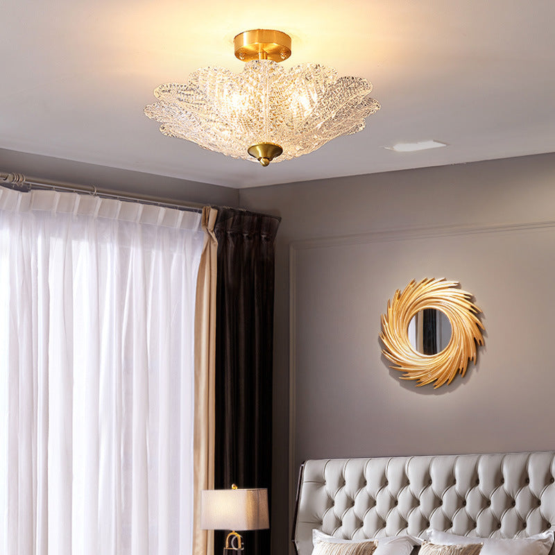 Modern simple household ceiling lamp American all copper bedroom lamp ...