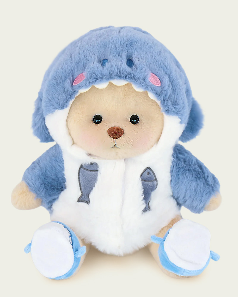 Getahug Fluffy Shark Bear | Handmade Jointed Teddy Bear Gift