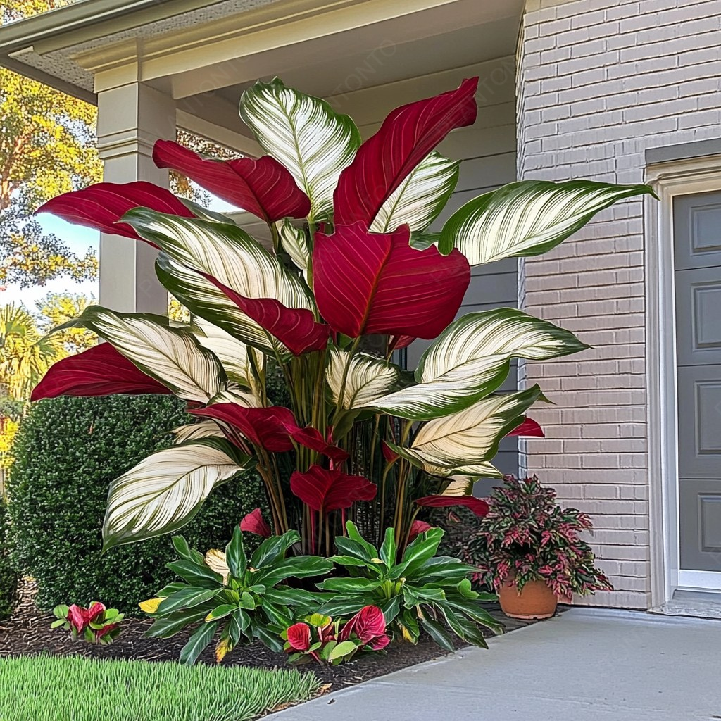 Red&White-Majestic Giant Caladium Bulbs