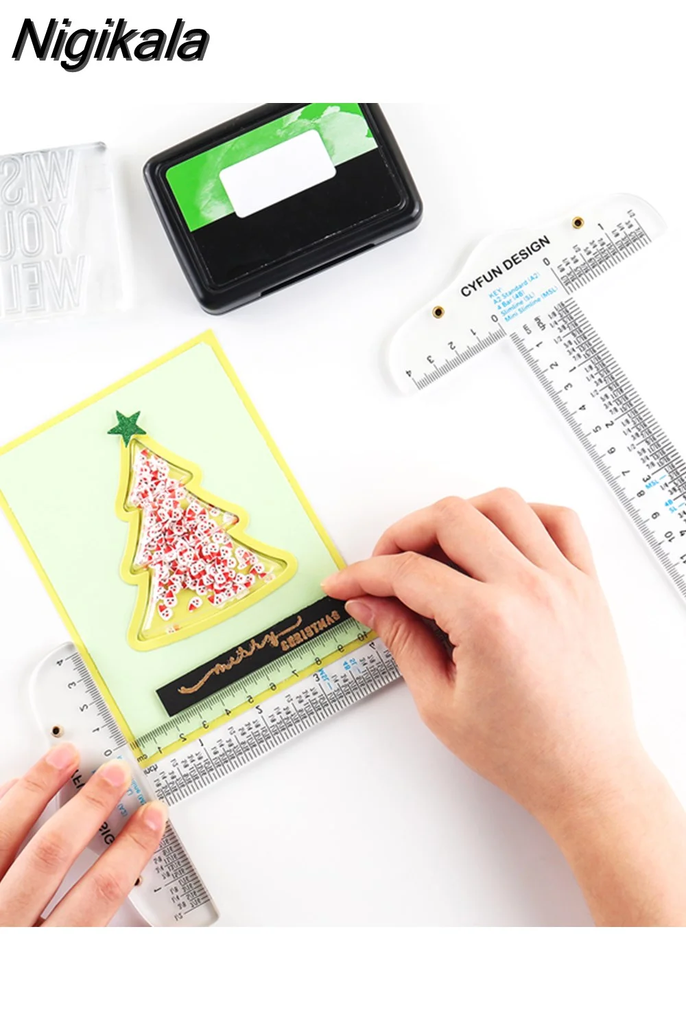 Nigikala Clear Acrylic T-Square Ruler For Easy Reference While Crafting ...