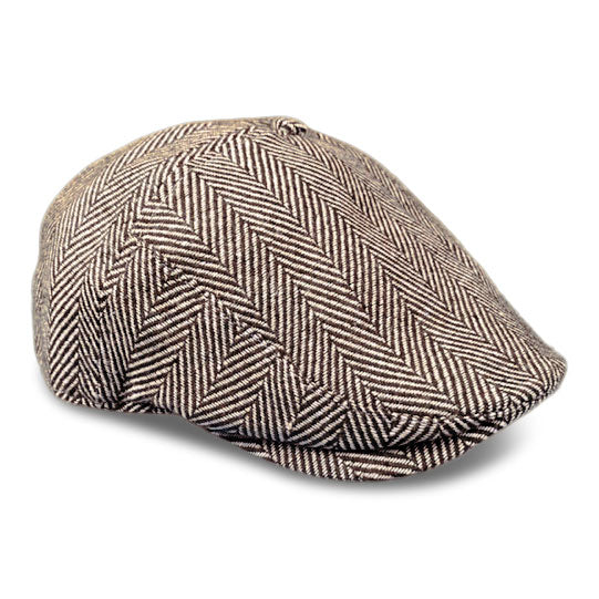The Original 5-Panel Boston Scally Cap - Brown Herringbone