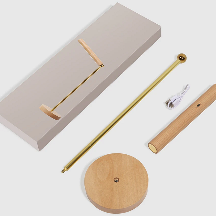 Multi-purpose Wooden Desk Lamp - 360° Rotatable & Magnetic Detachable ...