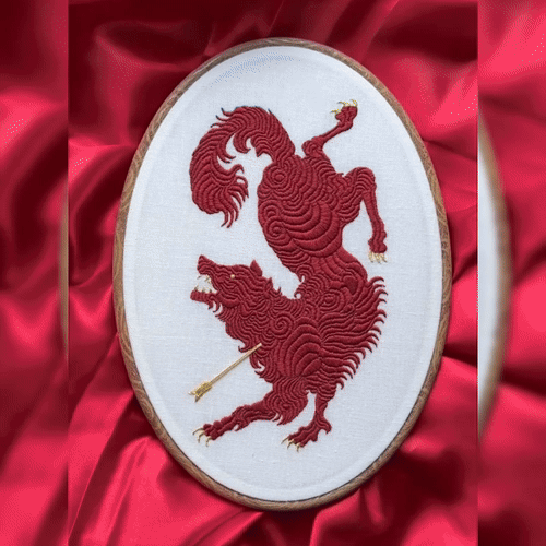 The Acotar Wolf Embroidery Kit